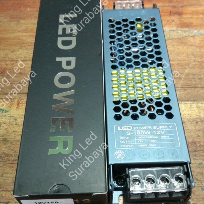Jual Adaptor Slim 12V 15A Power Supply LED Switching 180W 12 Volt ...