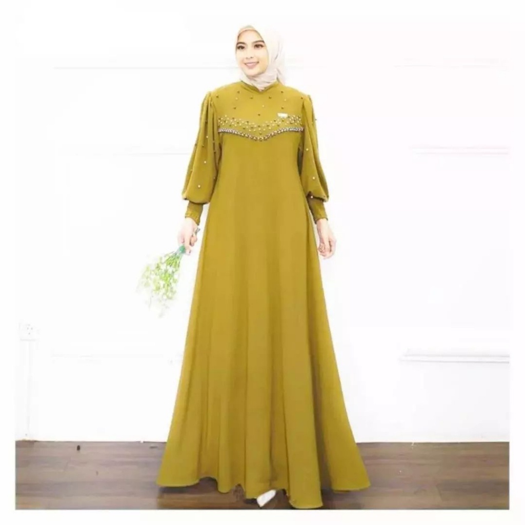 Jual Vioni Dress / Gamis Crinkle Premium / Gamis Lebaran / Dress Payet ...