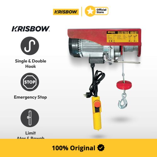 Jual Krisbow Alat Derek Elektrik Hoist Reel Double Hook 600 Kg | Shopee Indonesia