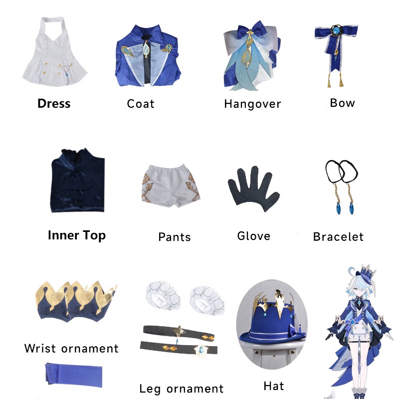 Jual 【Wetrose】 Genshin Impact Cosplay Suit Furina De Fontaine God of ...