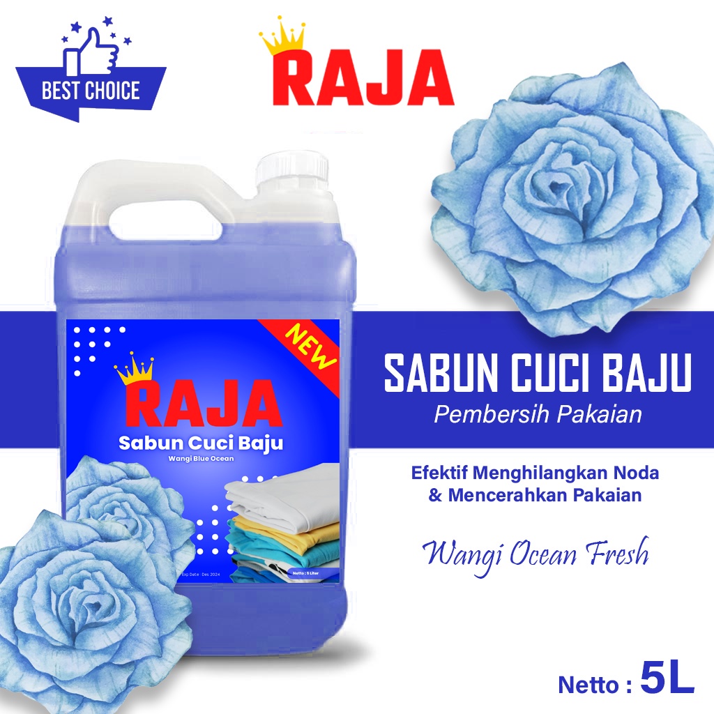 Jual RAJA Sabun Deterjen Laundry / Detergent Sabun Laundry Cuci Baju 5 liter PREMIUM 5000ml ...