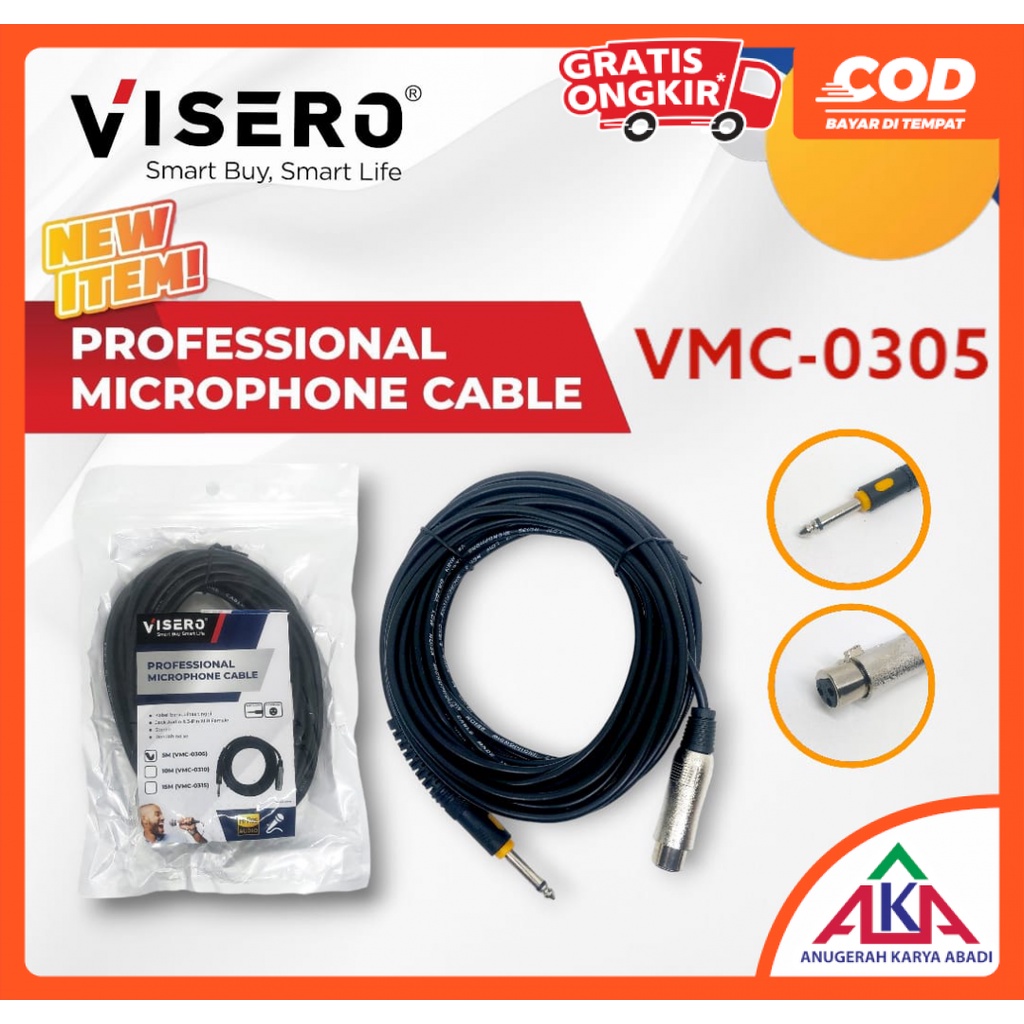 Jual Kabel Mic Berkualitas Original OSMOND / LAVELA / VISERO 5M / 10M ...