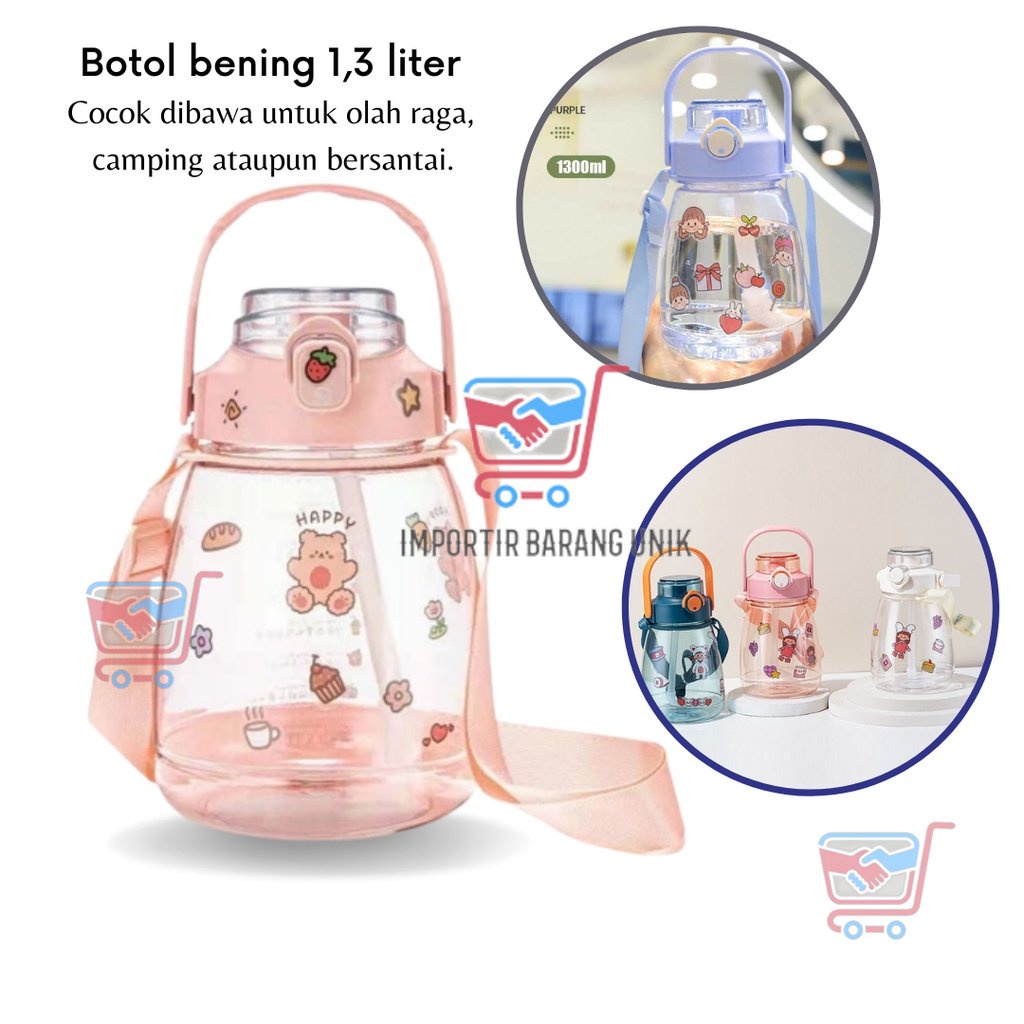 Jual IMB -E105- BOTOL MINUM VIRAL 1.3 LITER TRANSPARAN / BOTOL MINUM ...
