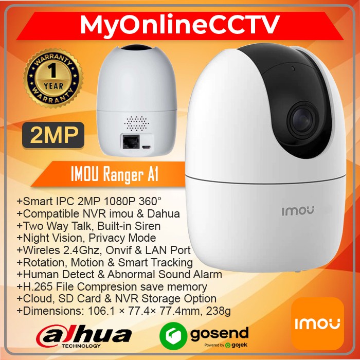 Jual IP Camera Imou Ranger 2 A1 2MP CCTV Wireless Praktis | Shopee ...