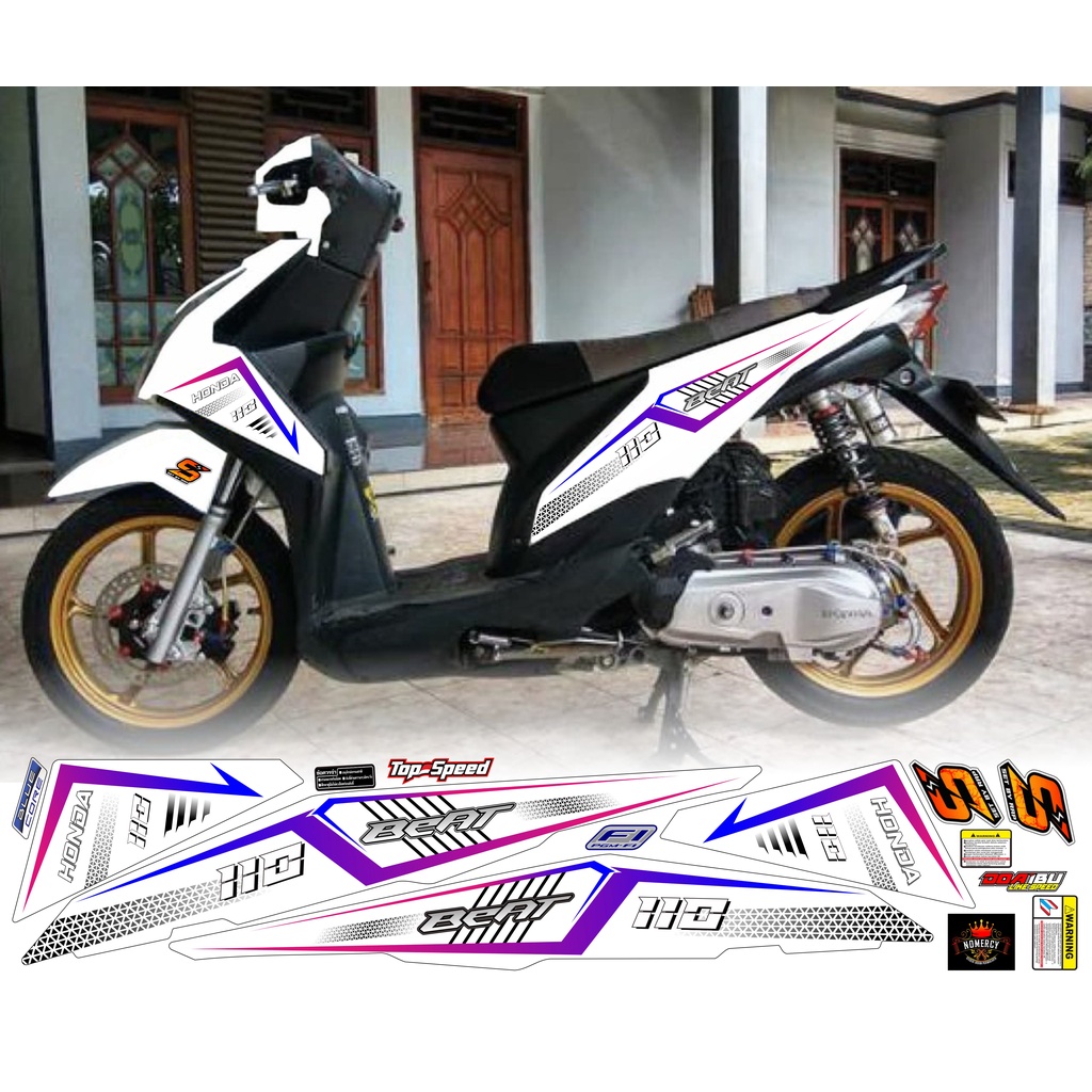 Jual STICKER STRIPING HONDA BEAT FI PUTIH LIS VARIAN TERBARU UNTUK BEAT ...