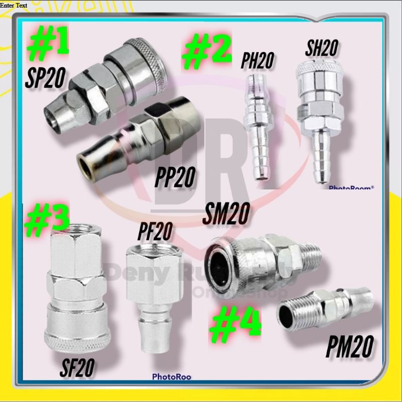 Jual Set Quick Coupler SAMBUNGAN SELANG Kompresor Type 20 | Shopee ...