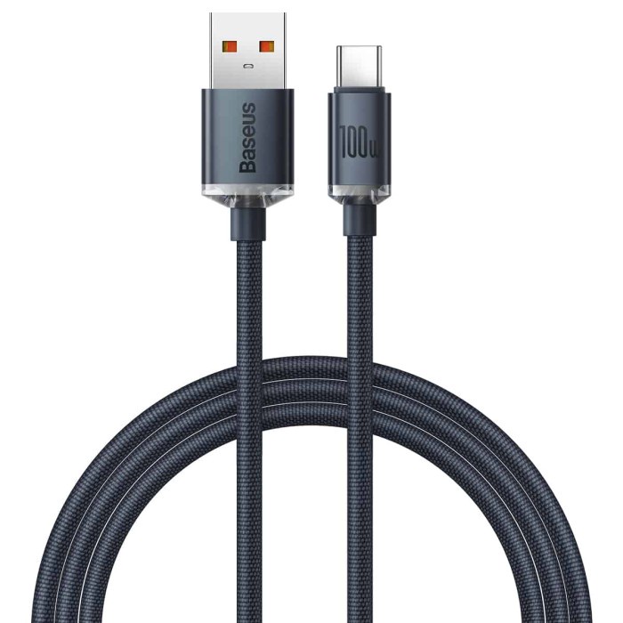 Jual Baseus Kabel Charger Crystal Shine 100W 5A USB Type A to C 1M 2M ...