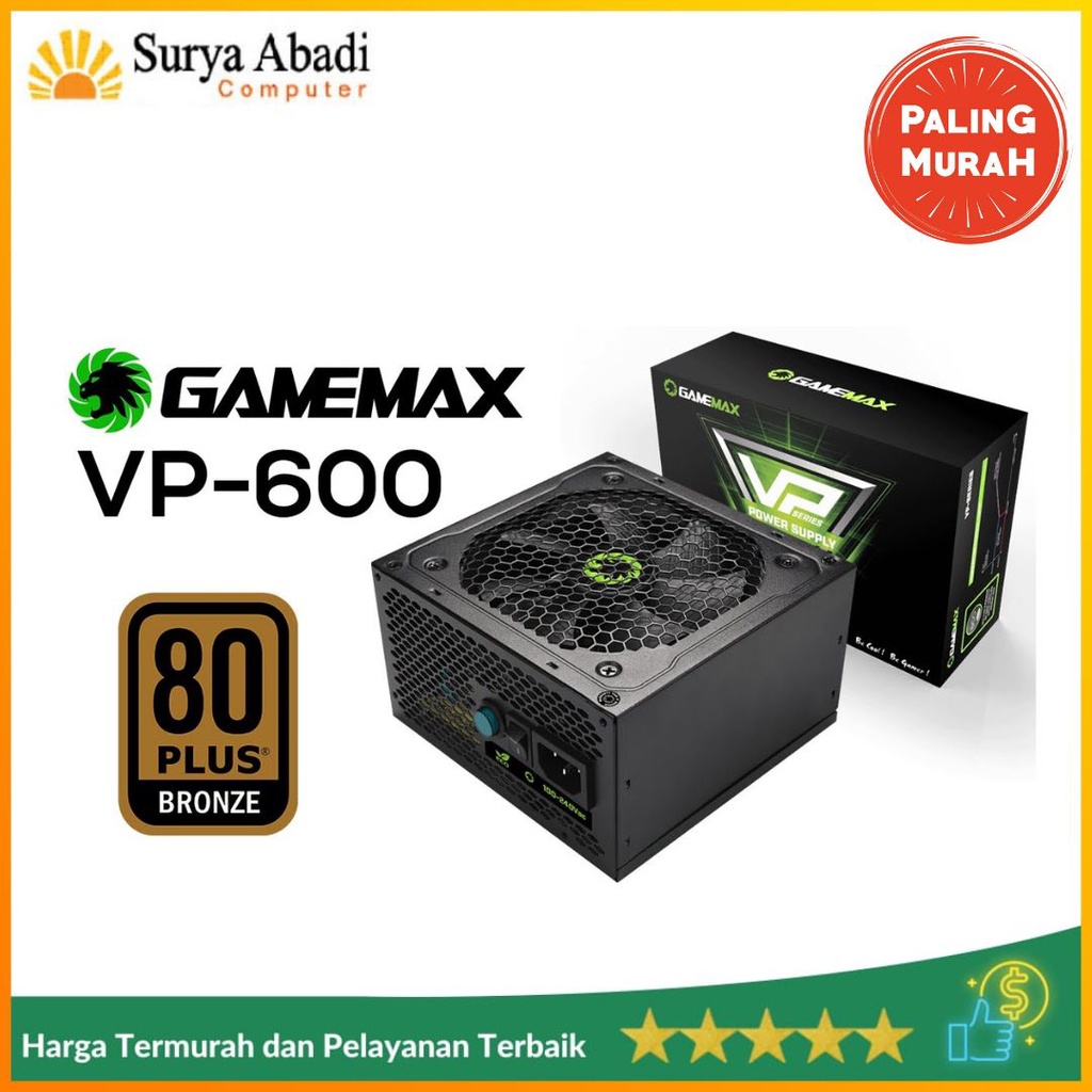 Jual Gamemax VP600 RGB Modular - 600Watt 80+ EffIciency 80 PLUS PSU VP-600 | Shopee Indonesia