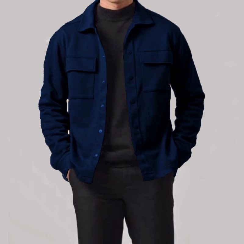 Jual Shacket Jacket Jaket Pria Fleece Tebal Man Jaket Pria Jaket Wanita ...