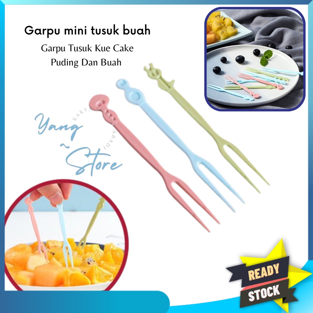 Jual YGS -H213- Garpu Mini Tusuk Buah 1Pcs - Garpu Mini Plastik - Garpu ...