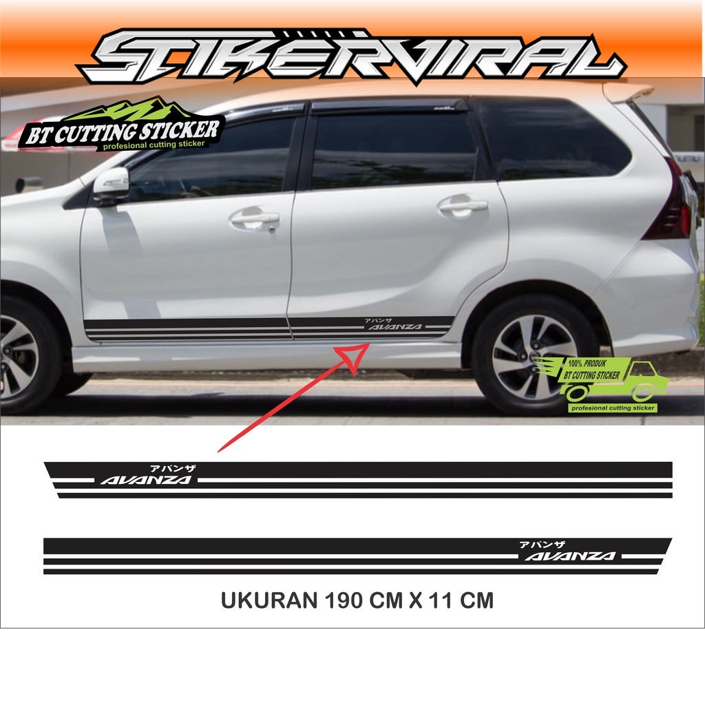 Jual Sticker side stripe Body Samping Mobil Toyota Avanza stiker mobil ...