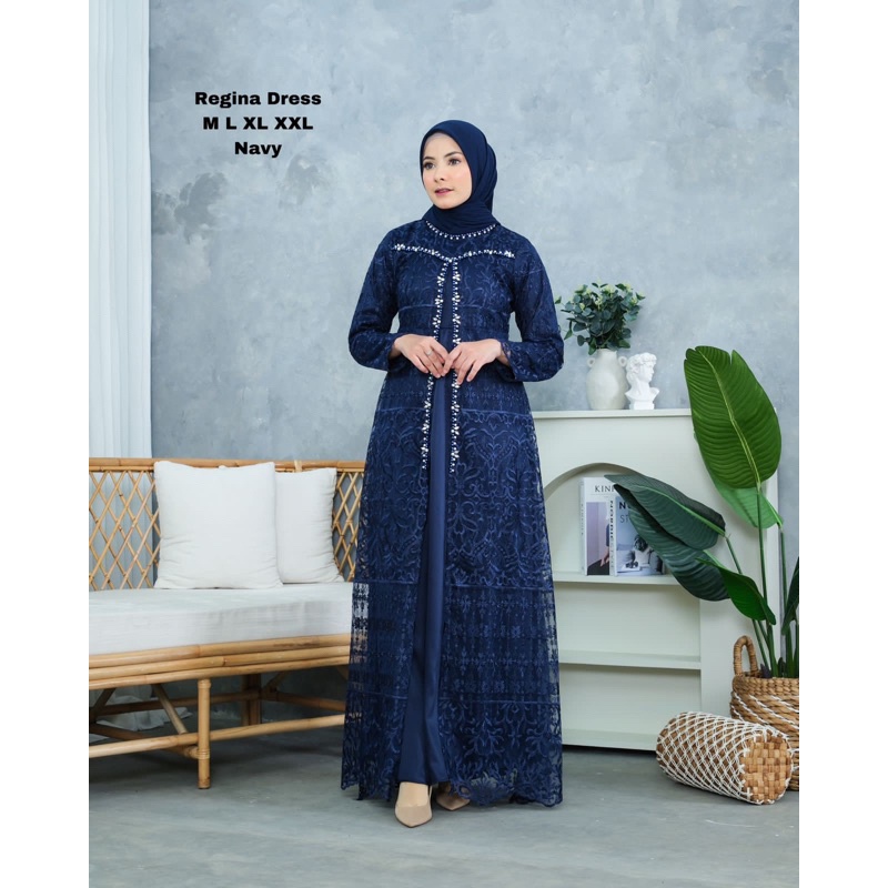 Jual GAMIS MODERN / GAMIS REGINA KEBAYA WISUDA MODERN / DRESS PESTA BROKAT / GAMIS KONDANGAN ...