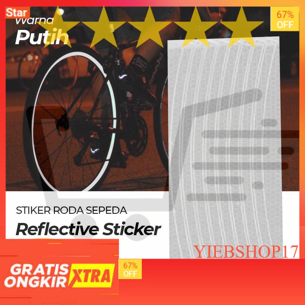 Jual Stiker Roda Sepeda Bicycle Wheel Reflective Sticker 8 Strip - A ...