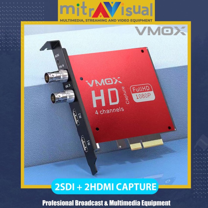 Jual VMOX 4CH 2SDI2HDMI PCIE Capture Card 1080P Support Vmix OBS ...