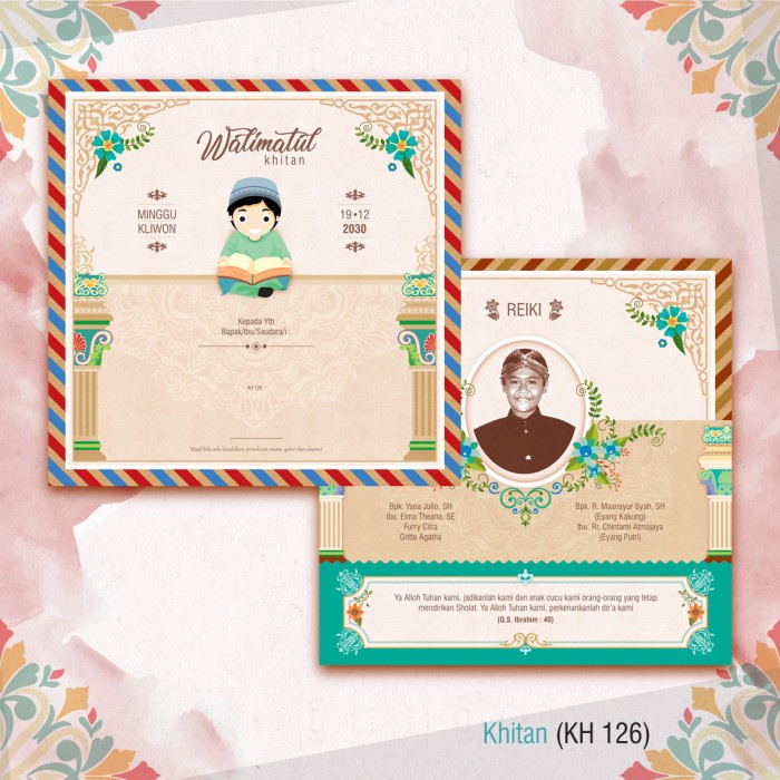 Jual Blangko Undangan SUNAT / KHITANAN ANAK / SUNANTAN / KHITAN KH 126 ...