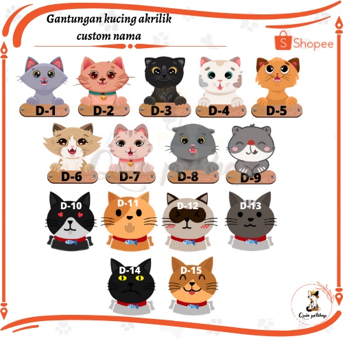 Jual kalung kucing nama custom / kalung kucing custom nama akrilik ...
