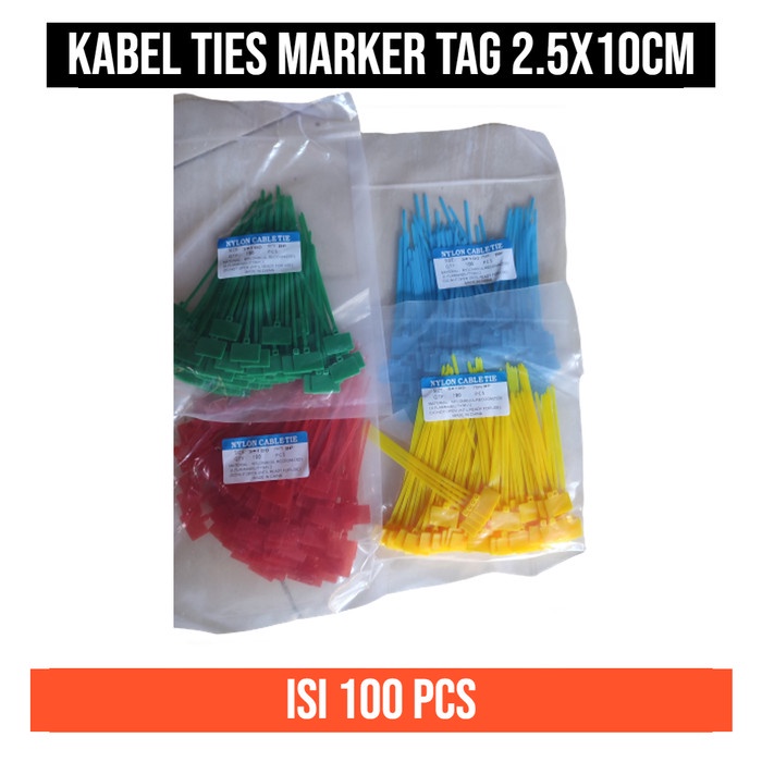 Jual Kabel Ties Label Merah Kuning Hijau Biru Marker Tis Tie Cable Name ...