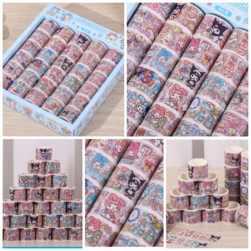 Jual SM (PERBOX isi 30roll) sticker rolling sanrio lucu karakter besar ...