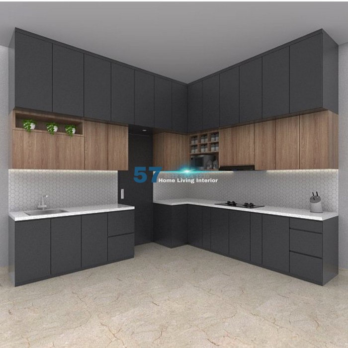 Jual Kitchen set Hpl Minimalis Model L Free Desain dan Ukur | Shopee ...