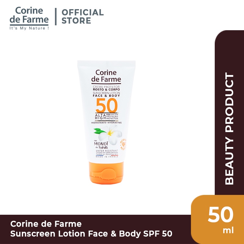 Jual Corine de Farme - Sunscreen Lotion Face & Body Spf 50 | Shopee ...