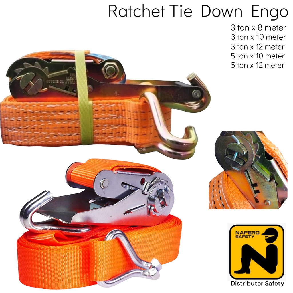 Jual Ratchet Tie Down Cargo Lashing 3 Ton x 8 Meter 5 Ton x 12 Meter ...