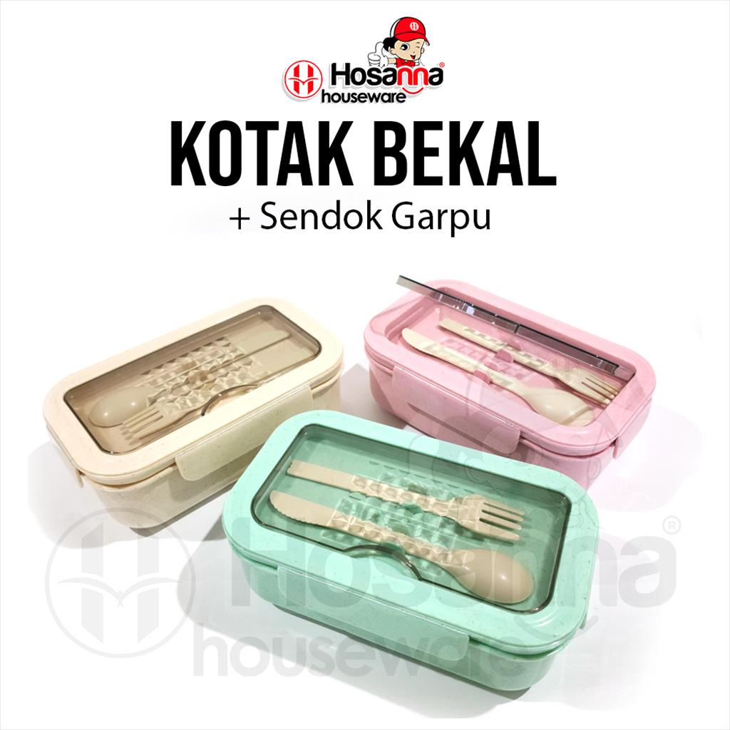 Jual Lunch Box Set Kotak Bekal Makan 3 Sekat + Sendok Garpu Pisau | Shopee Indonesia