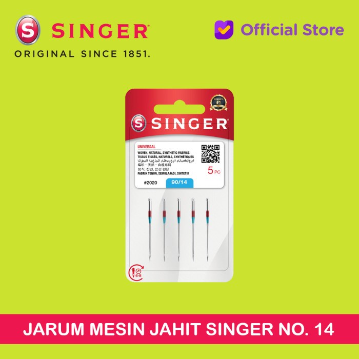 Jual Jarum Mesin Jahit SINGER 2020 (HAx1) No. 14 Blister Pack | Shopee ...