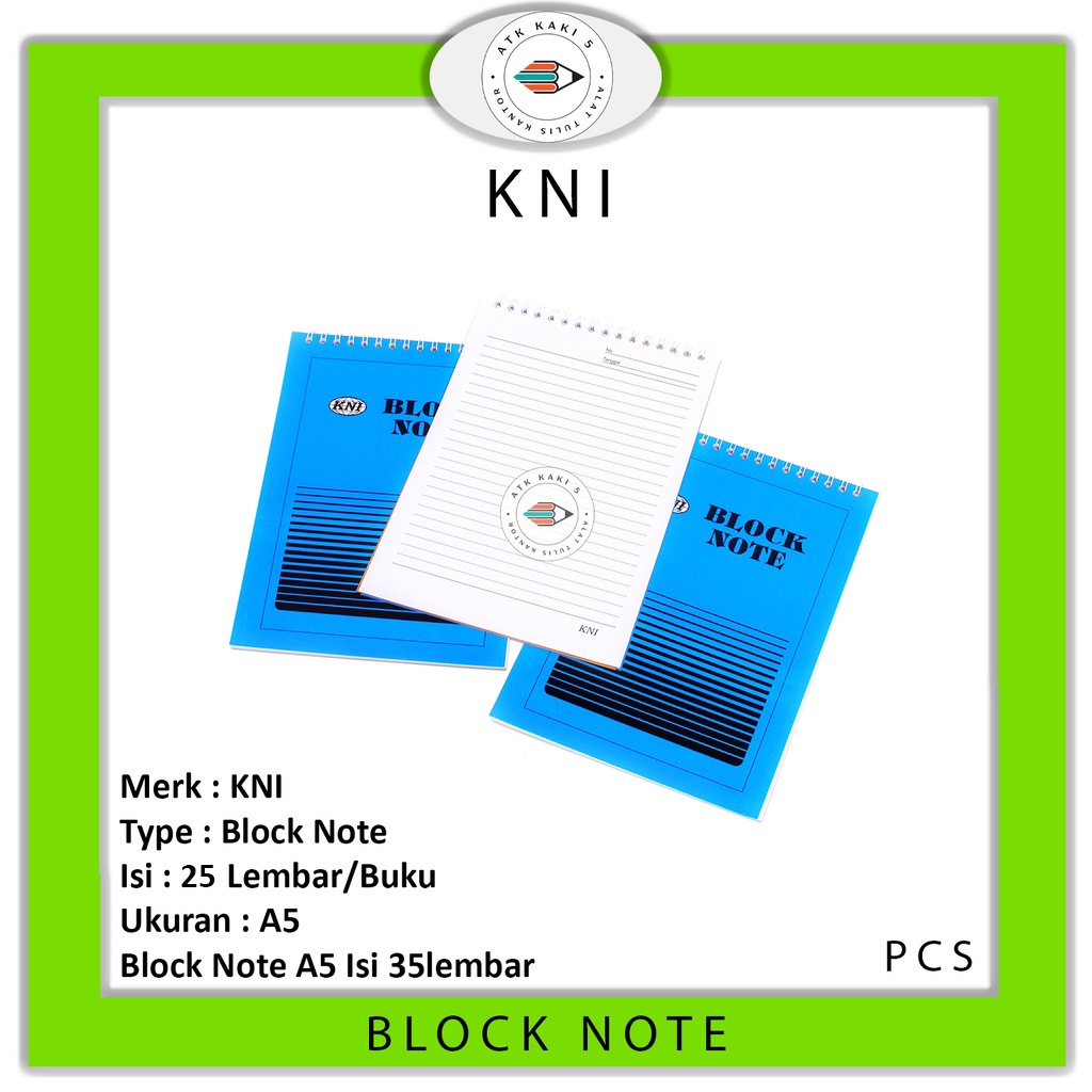 Jual KNI - Block Note Spiral A5 Buku Seminar - PCS | Shopee Indonesia