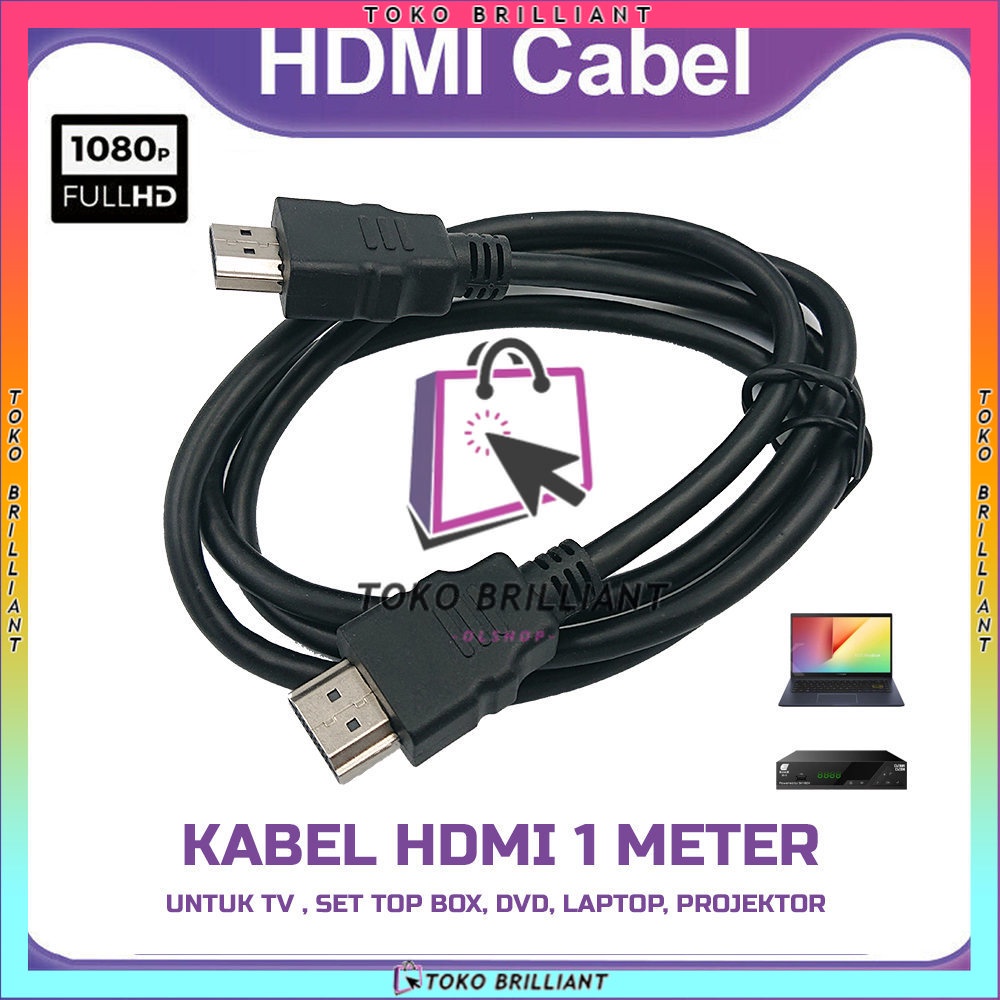 Jual HDMI kabel Ukuran 1 Meter Male to Male Cocok Untuk TV Set Top Box ...