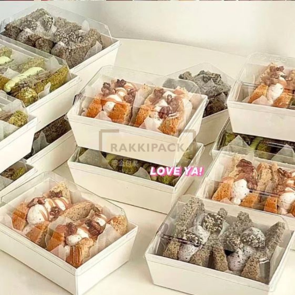 Jual 10pcs paper box mika tray hotdog sandwich dessert | Shopee Indonesia