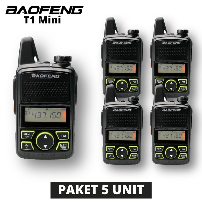 Jual Walkie Talkie Bofeng BF T1 Radio HT Paket 5 Unit Handy Talky Single Band Sudah Terkoneksi ...