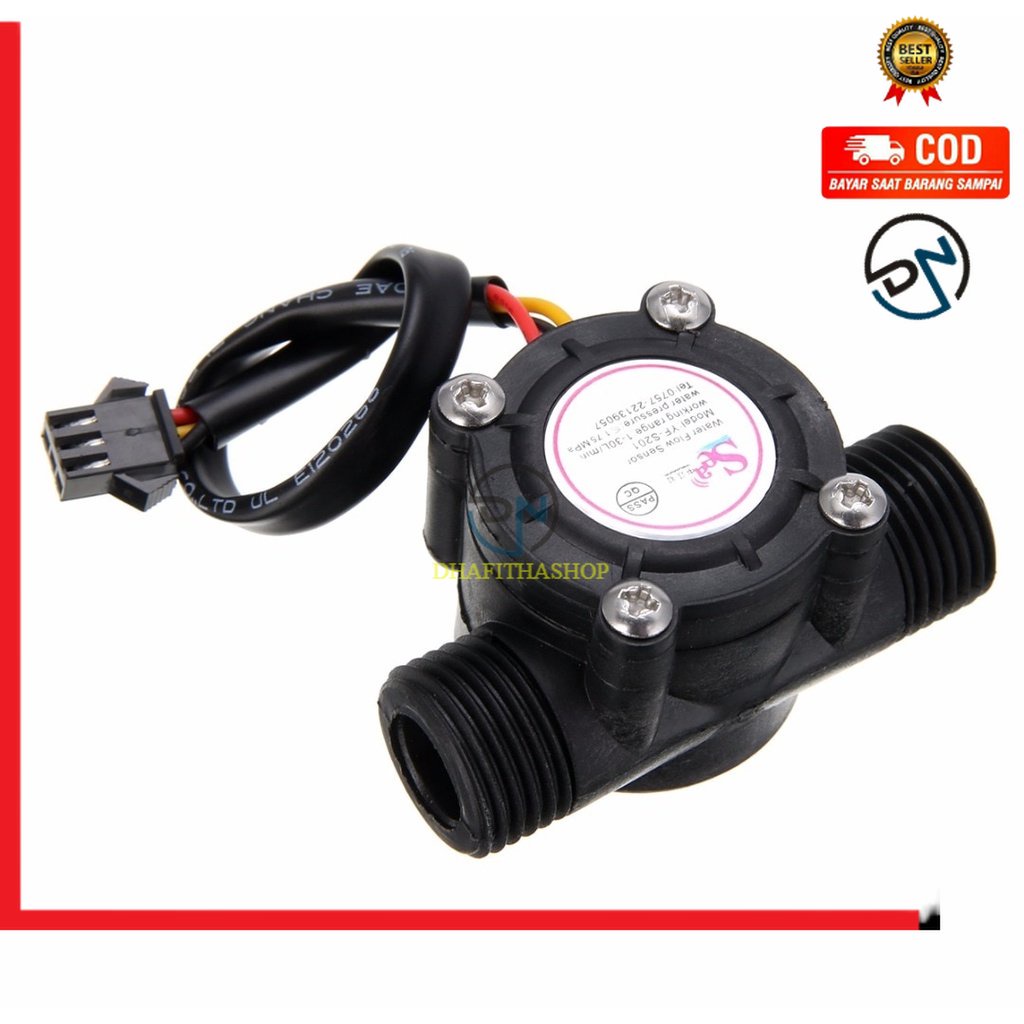 Jual WATER FLOW SENSOR YF-S201 / ALIRAN AIR HALL 1/2" 1-30L / MIN 2 ...