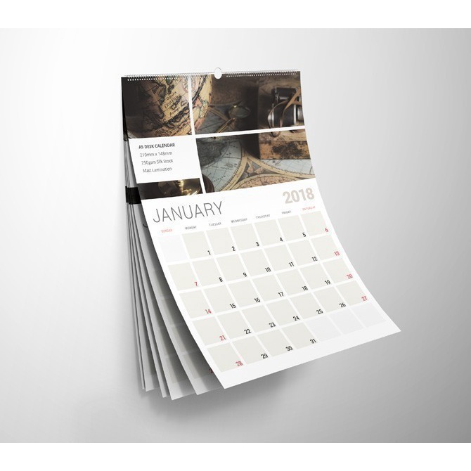 Jual Cetak Kalender Dinding Hijriyah Custom Jilid Spiral Model Potrait ...