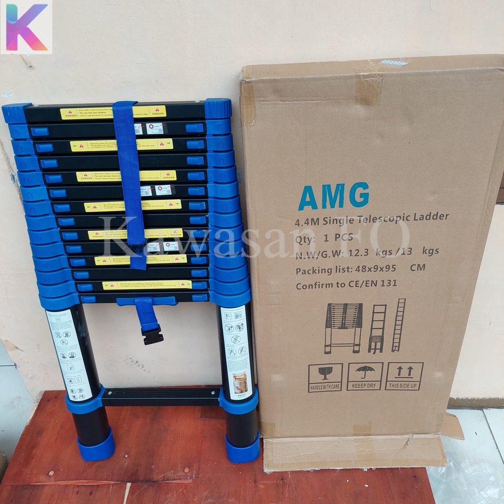 Jual Tangga Teleskopik 4.4 meter - Biru AMG / Tangga Lipat | Shopee ...