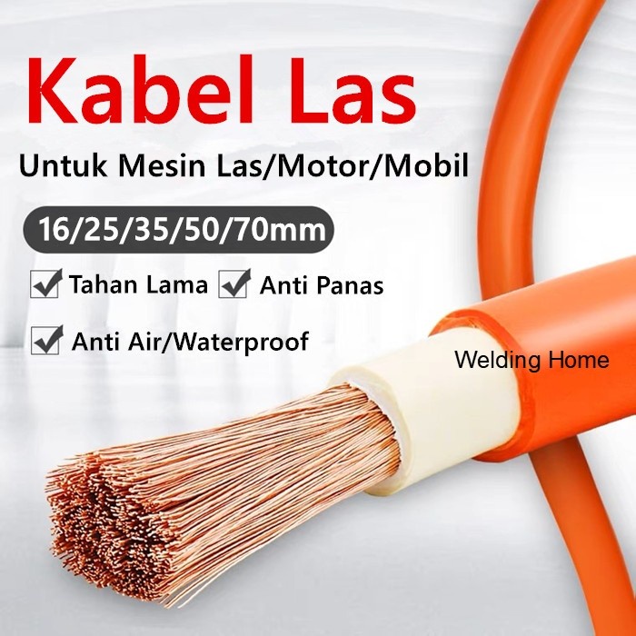 Jual 5M Kabel Las Full Tembaga Welding Cable Mesin Las 16mm 25mm 35mm ...