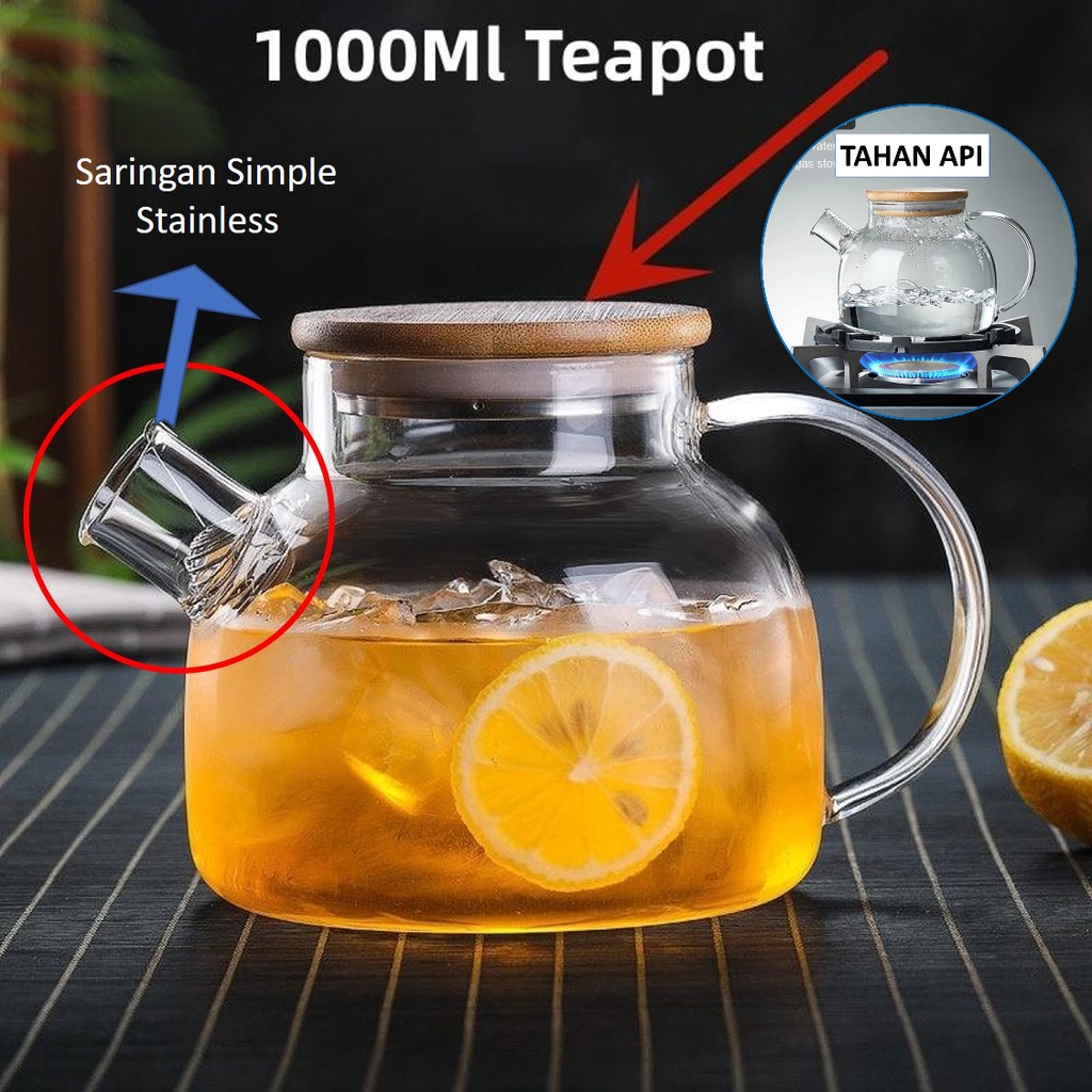 Jual TAHAN API Teko Pitcher Kaca - Teapot Teko Teh Kopi Jus Chinese Tea ...