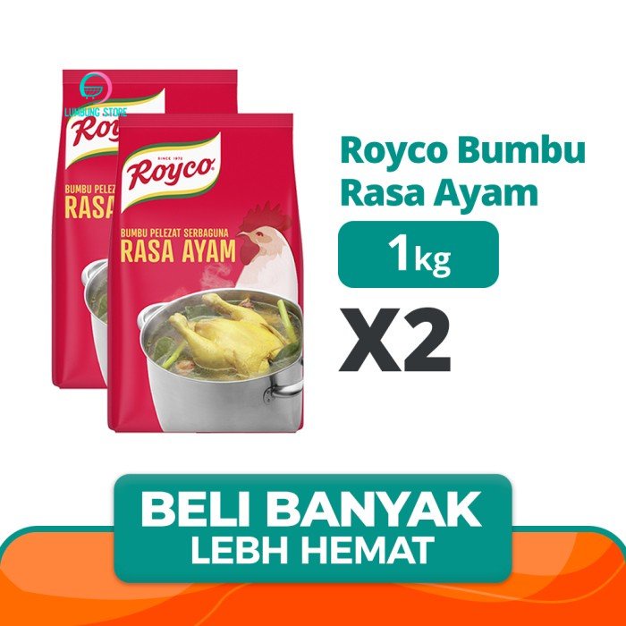 Jual Royco Bumbu Penyedap Rasa Ayam Pouch 1Kg Twin Pack | Shopee Indonesia