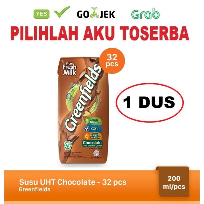Jual Susu Greenfields CHOCOLATE 200 ml - (HARGA 1 DUS ISI 32 pcs ...