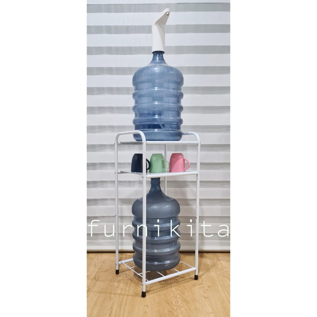 Jual RAK GALON DISPENSER SUSUN 3 PLAT PIPA STEEL | Shopee Indonesia