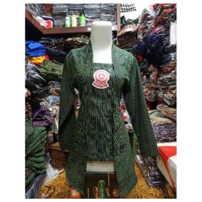 Jual Kebaya dan Sorjan Lurik KEBAYA LURIK HIJAU | LURIK KUTUBARU | BAJU ADAT WANITA Lurik ...