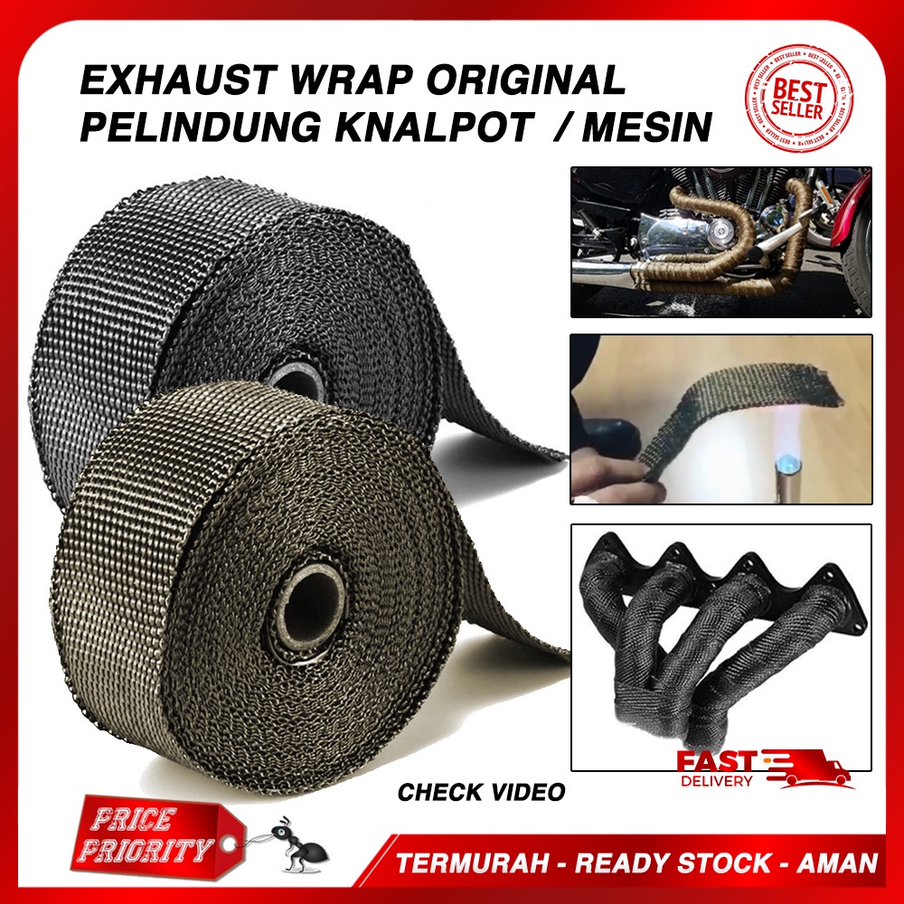 Jual Exhaust Wrap Pelindung Knalpot Wrapping Peredam Panas Motor - 1 ...