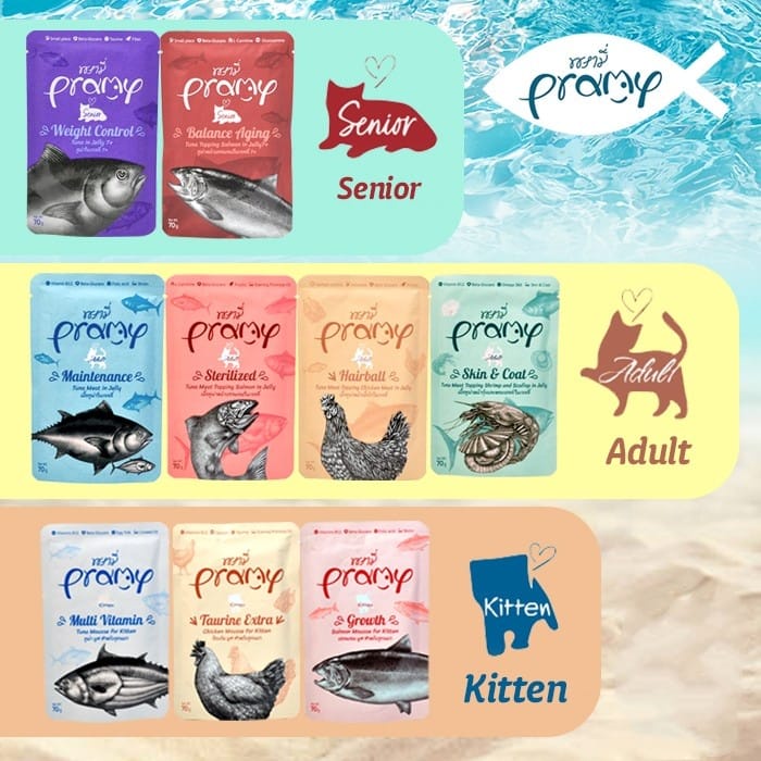 Jual PRAMY Pouch Wet Cat Food 70GR Makanan Kucing Basah Adult Kitten ...