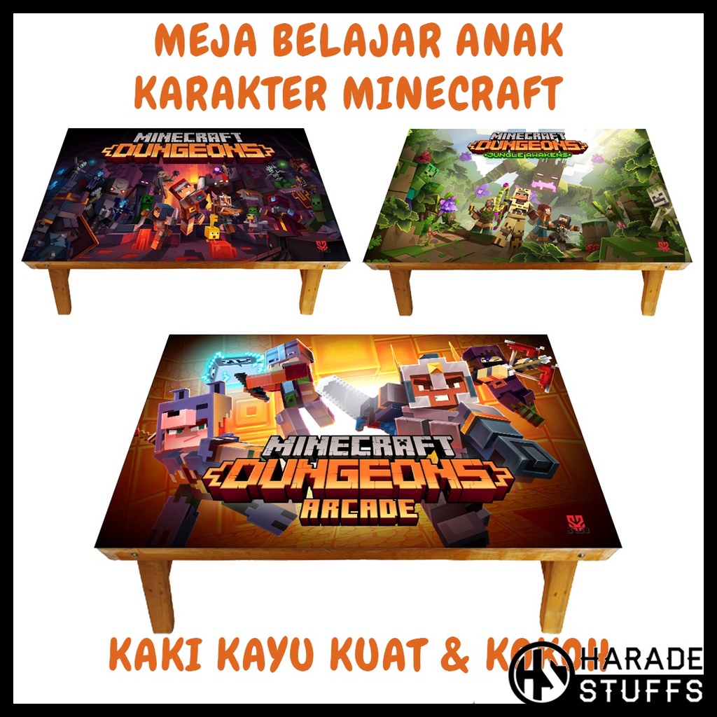 Jual Meja Lipat Belajar Anak Karakter MINECRAFT Bisa COD | Shopee Indonesia