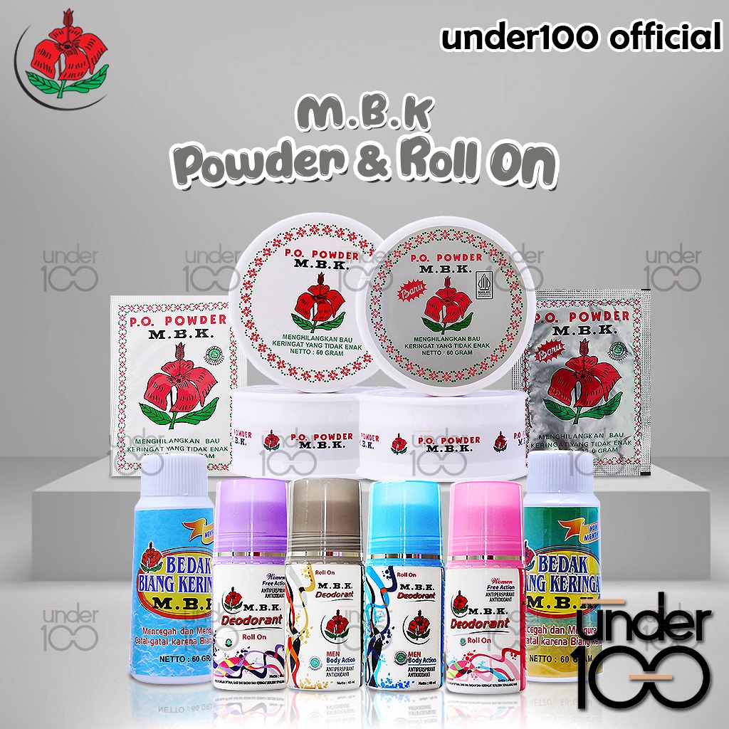Jual Under100 Bedak MBK Powder Sachet Putih | Silver | Tin | Deodorant Roll On | Bedak Biang ...