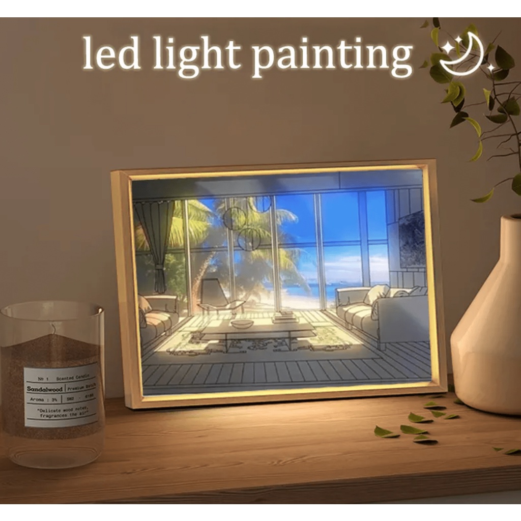 Jual Nomaid.id - Light Painting Lukisan Lampu Meja Dekoratif Lukisan ...