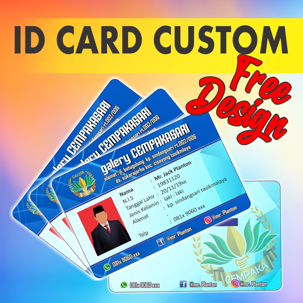 Jual 25 pcs Cetak ID Card Murah / Kartu Pelajar / KTA min Custom ...