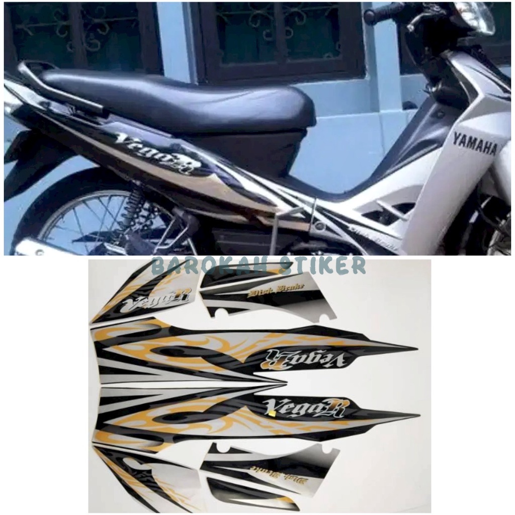 Jual Striping stiker polet Yamaha Vega r new 2008 2009 hitam silver ...