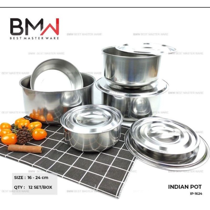 Jual Panci beranak stainless 5 in 1 panci indian pot/ Panci set 5 Susun ...