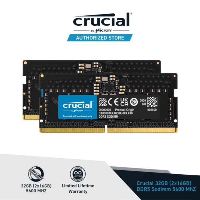 Jual CRUCIAL DDR5 5600 32GB Kit (16GBx2) - SODIMM MEMORY RAM LAPTOP ...