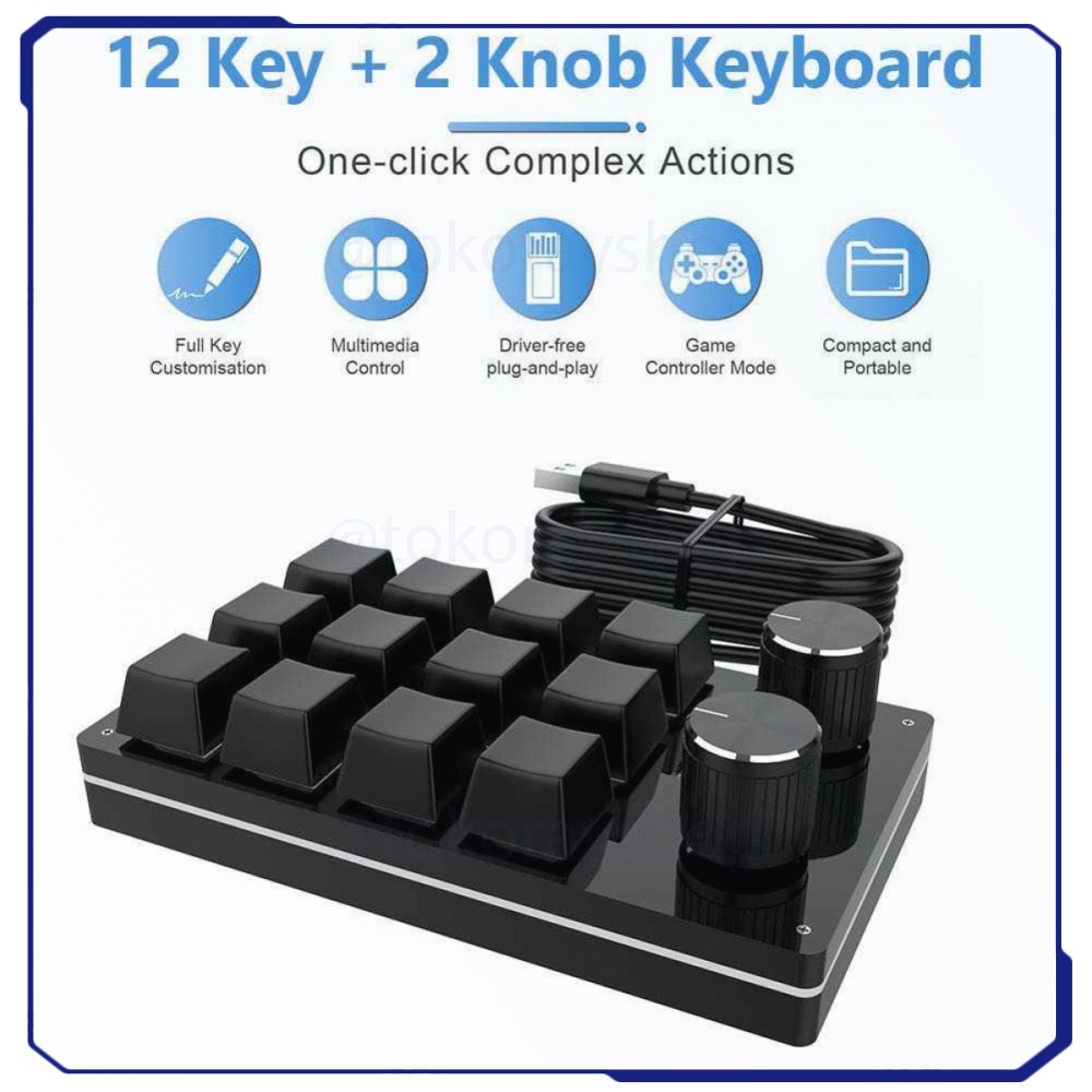 Jual Key 12 Mechanical Keyboard USB Gaming Shortcut with 2 Knob - VD12 ...
